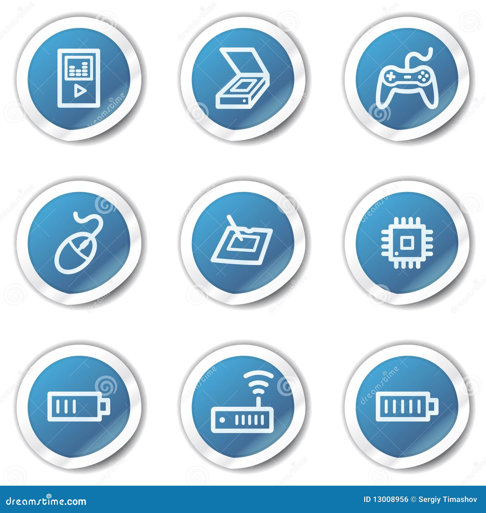 Electronics Web Icons Set 2, Blue Sticker Series Stock Vector ...