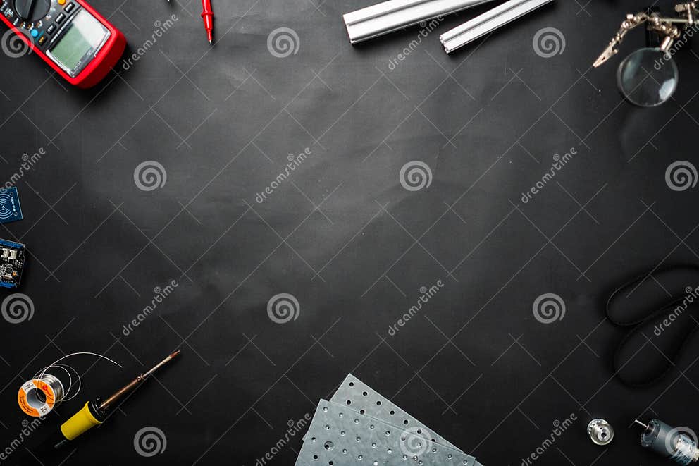 Electronics Workbench with Tools for DIY Projects and Repair Work on ...