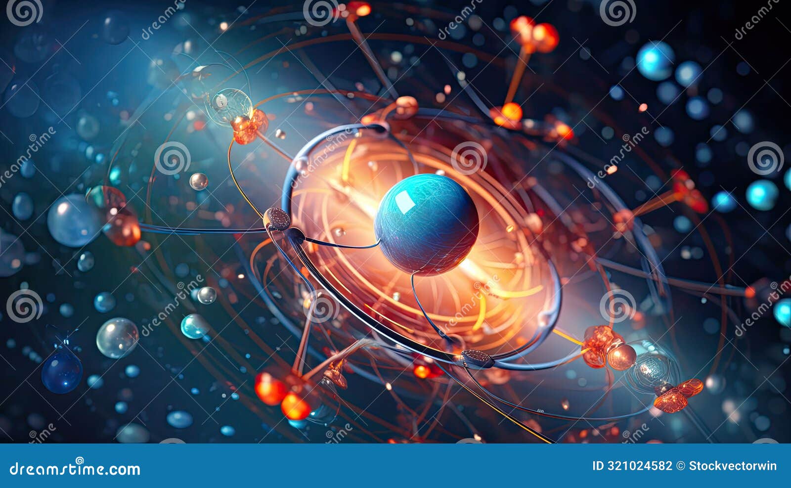 Electrons atom graphic stock illustration. Illustration of particles ...