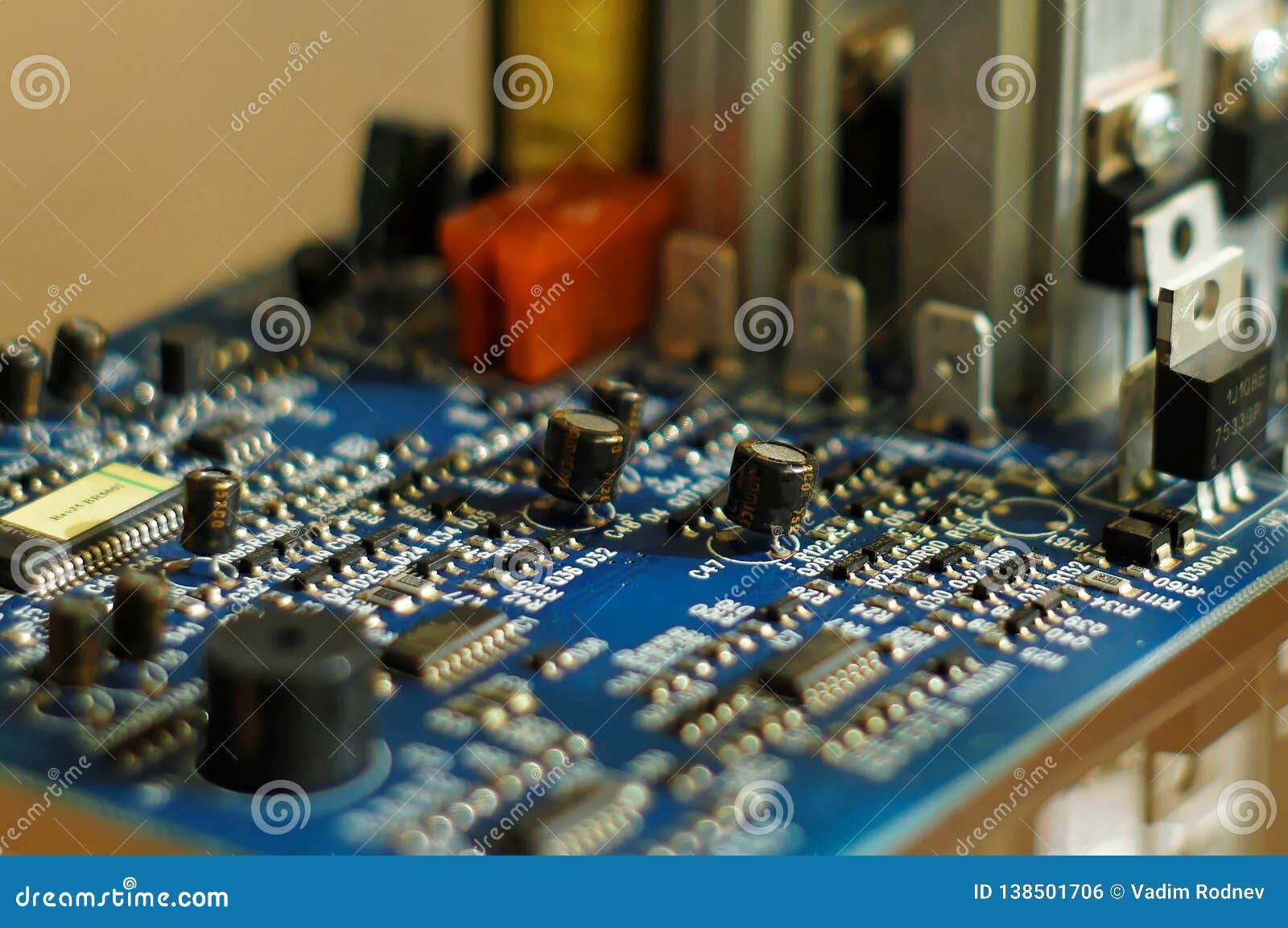 Electrons Metropolis. Piece of Electronic Equipment - Microchips ...