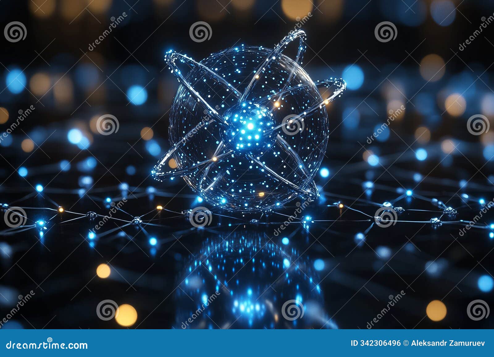 Electrons Orbit a Bright Nucleus, Showcasing the Beauty of Atomic ...