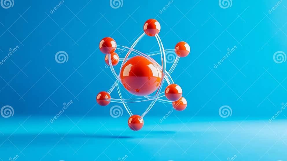 Atom Representation Showing Electrons Orbiting Around Nucleus on Blue ...