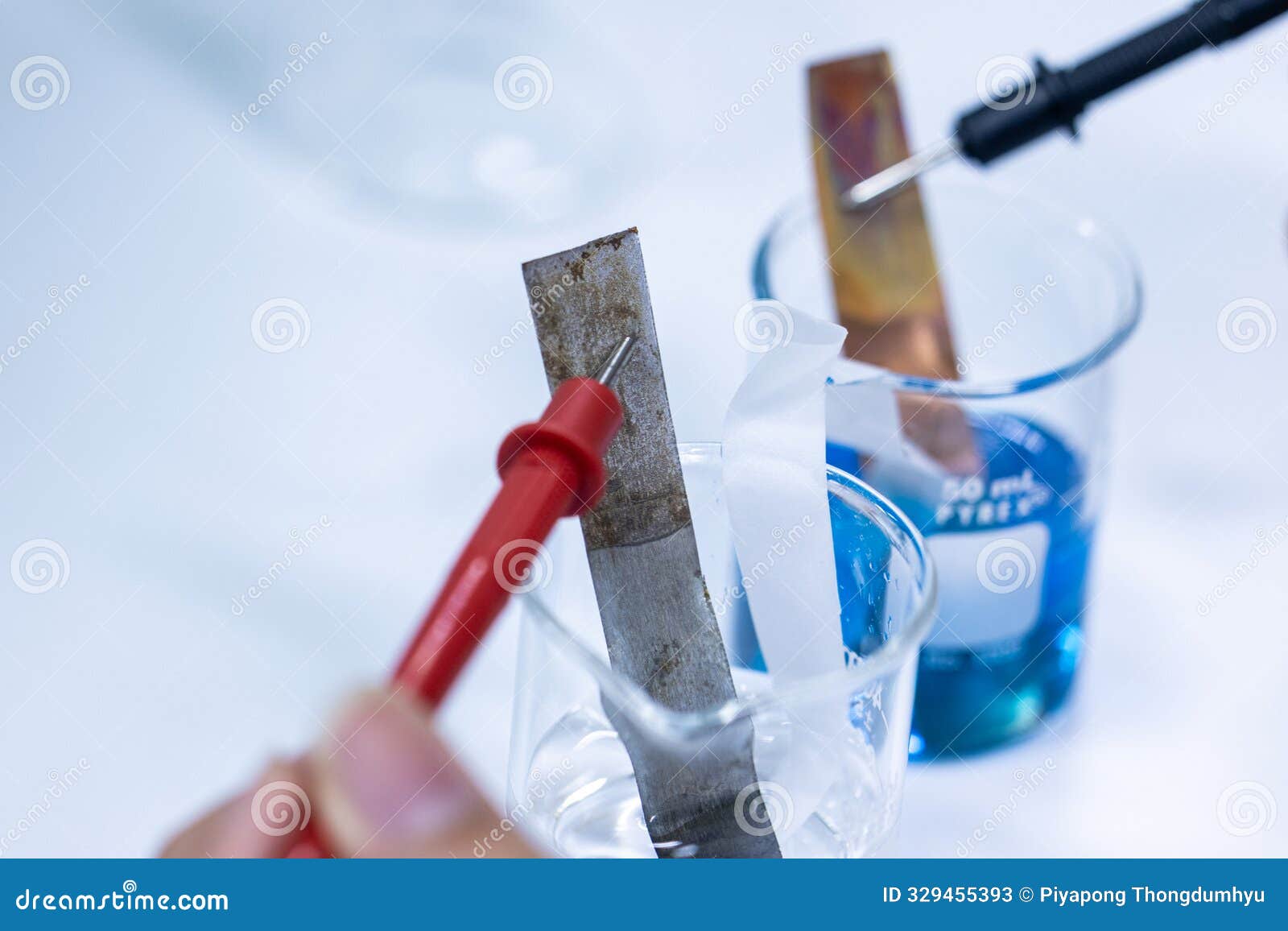 Electroplating Experiment In Chemistry Laboratory. Stock Photo ...