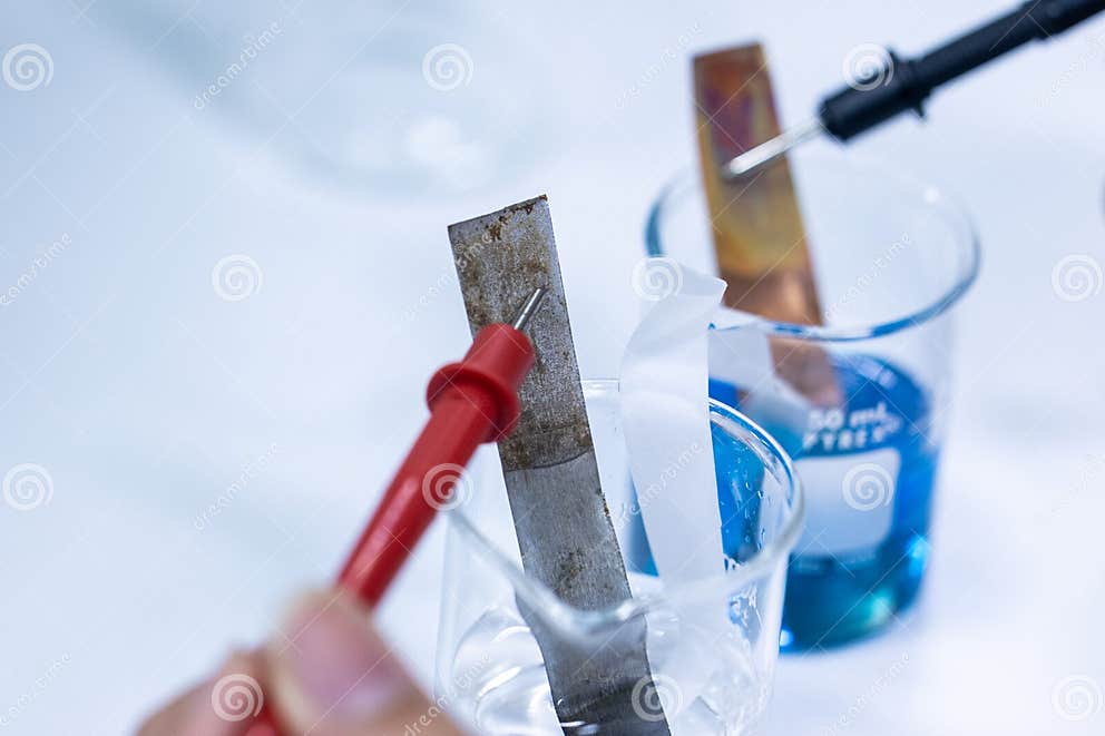 Electroplating Experiment in Chemistry Laboratory. Stock Image - Image ...