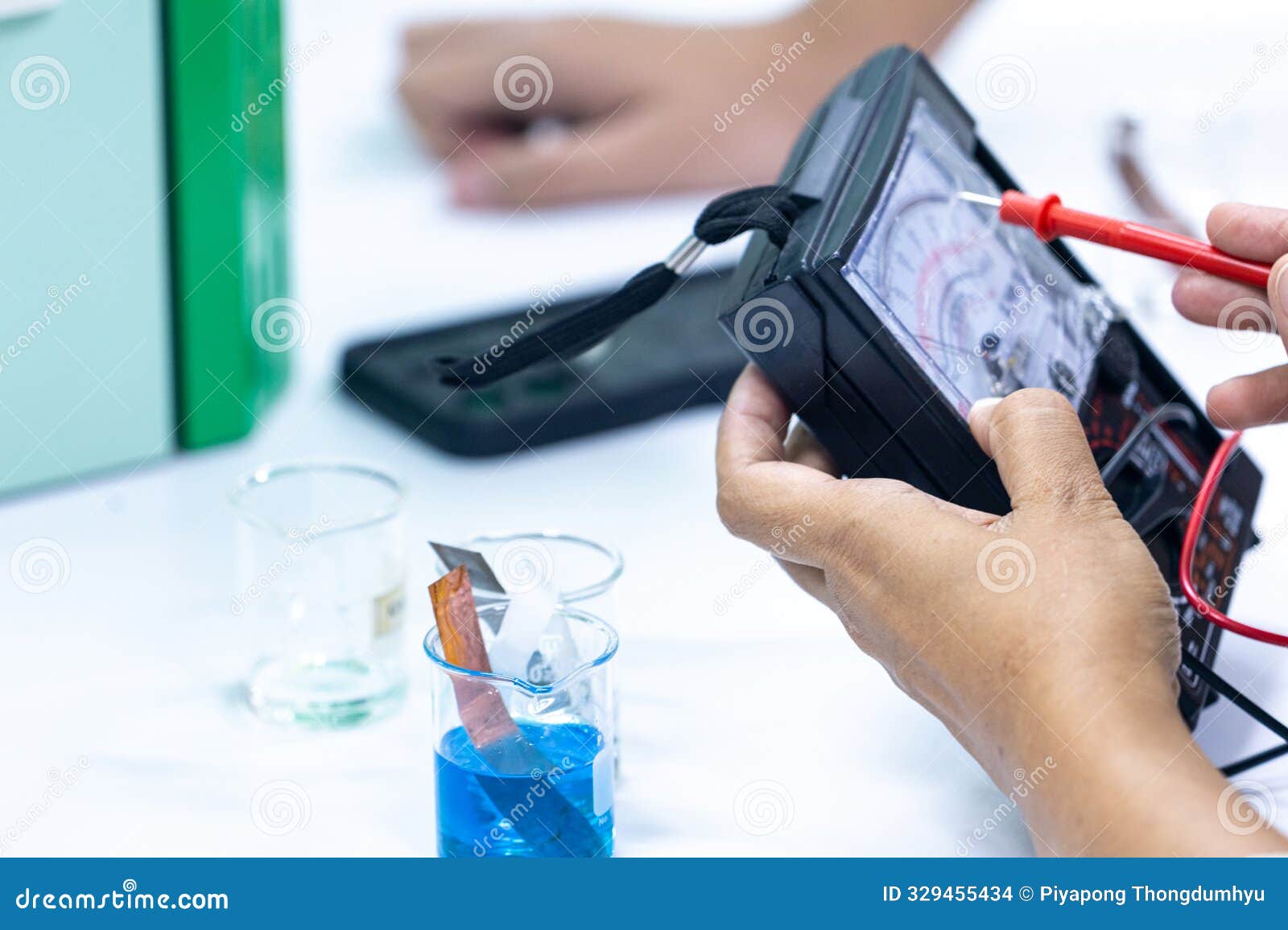 Electroplating Experiment In Chemistry Laboratory. Stock Photo ...