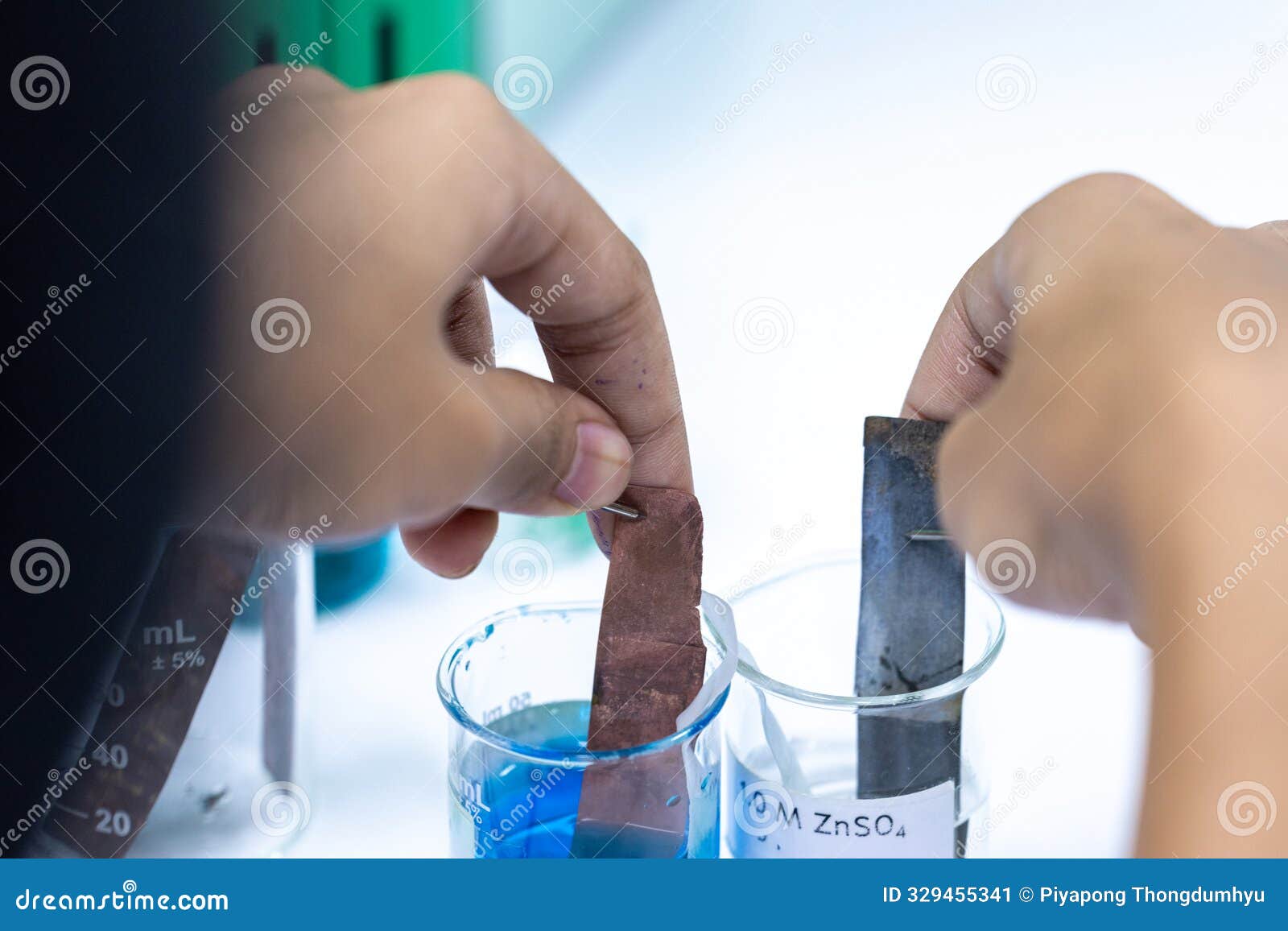 Electroplating Experiment in Chemistry Laboratory. Stock Image - Image ...