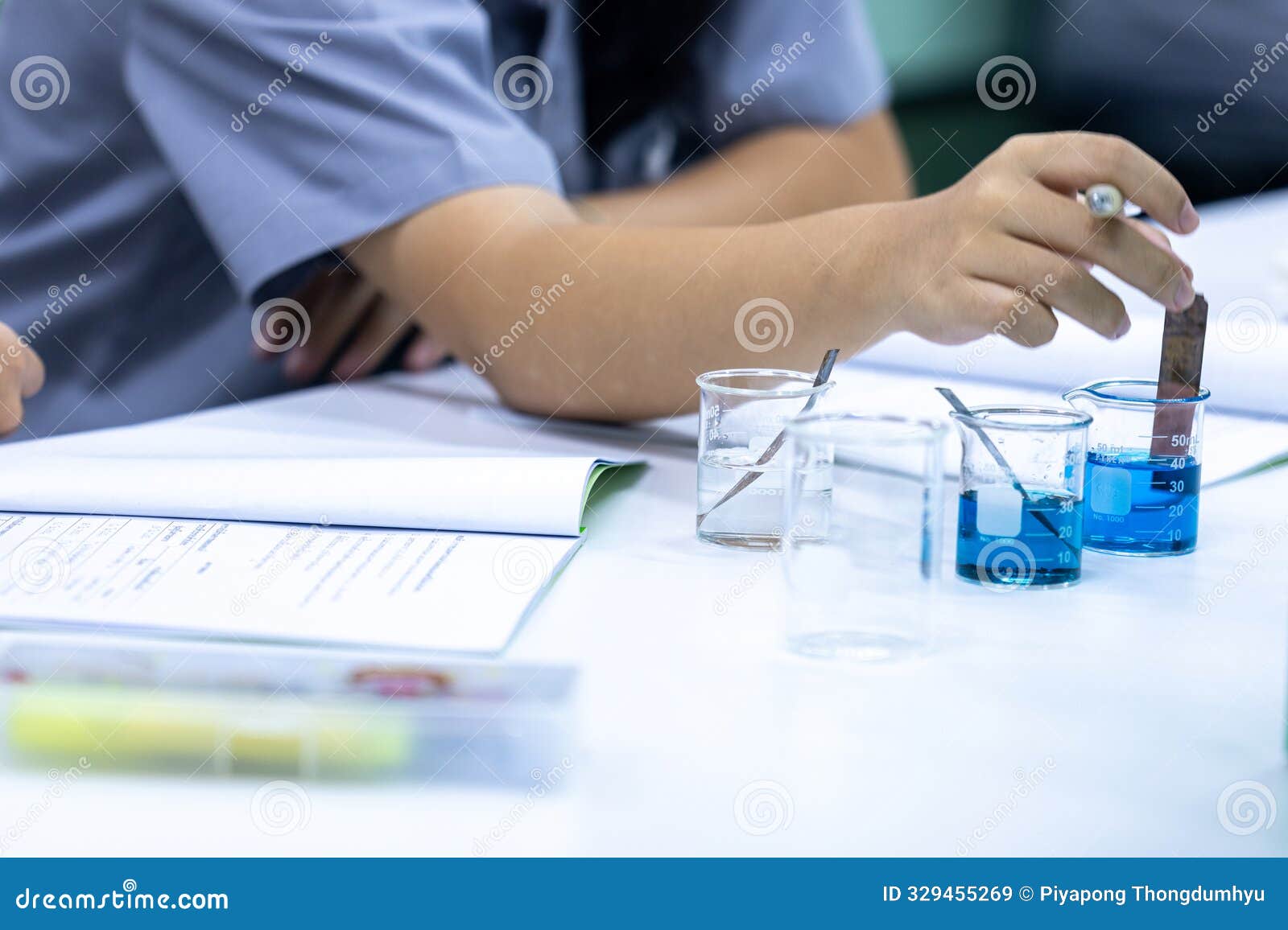 Electroplating Experiment in Chemistry Laboratory. Stock Image - Image ...