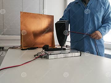 ESD test in the EMC lab stock photo. Image of analysis - 224660168