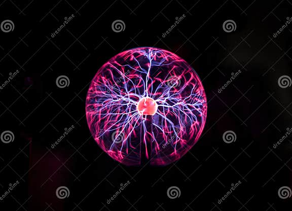 The Electrostatic Plasma Sphere in the Dark Stock Photo - Image of ...