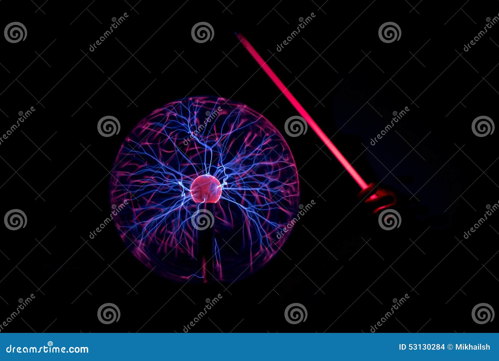 The Electrostatic Plasma Sphere in the Dark Stock Photo - Image of ...