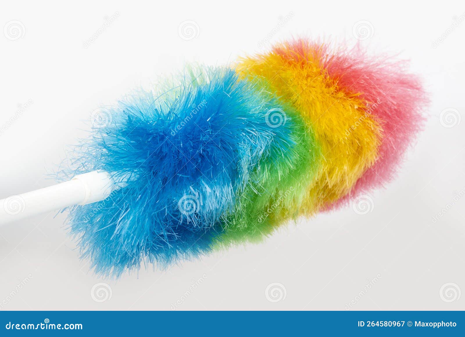 Electrostatic Rainbow Duster on a White Stock Image - Image of fiber ...