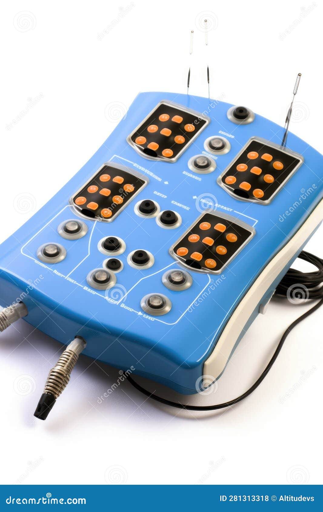 Electrotherapy Tens Machine With Electrodes Stock Photo | CartoonDealer ...