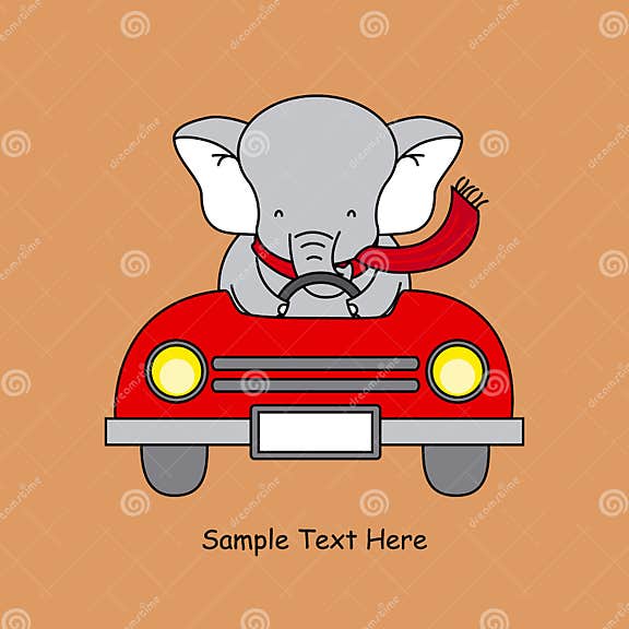 Elefant in einem Auto vektor abbildung. Illustration von willkommen ...