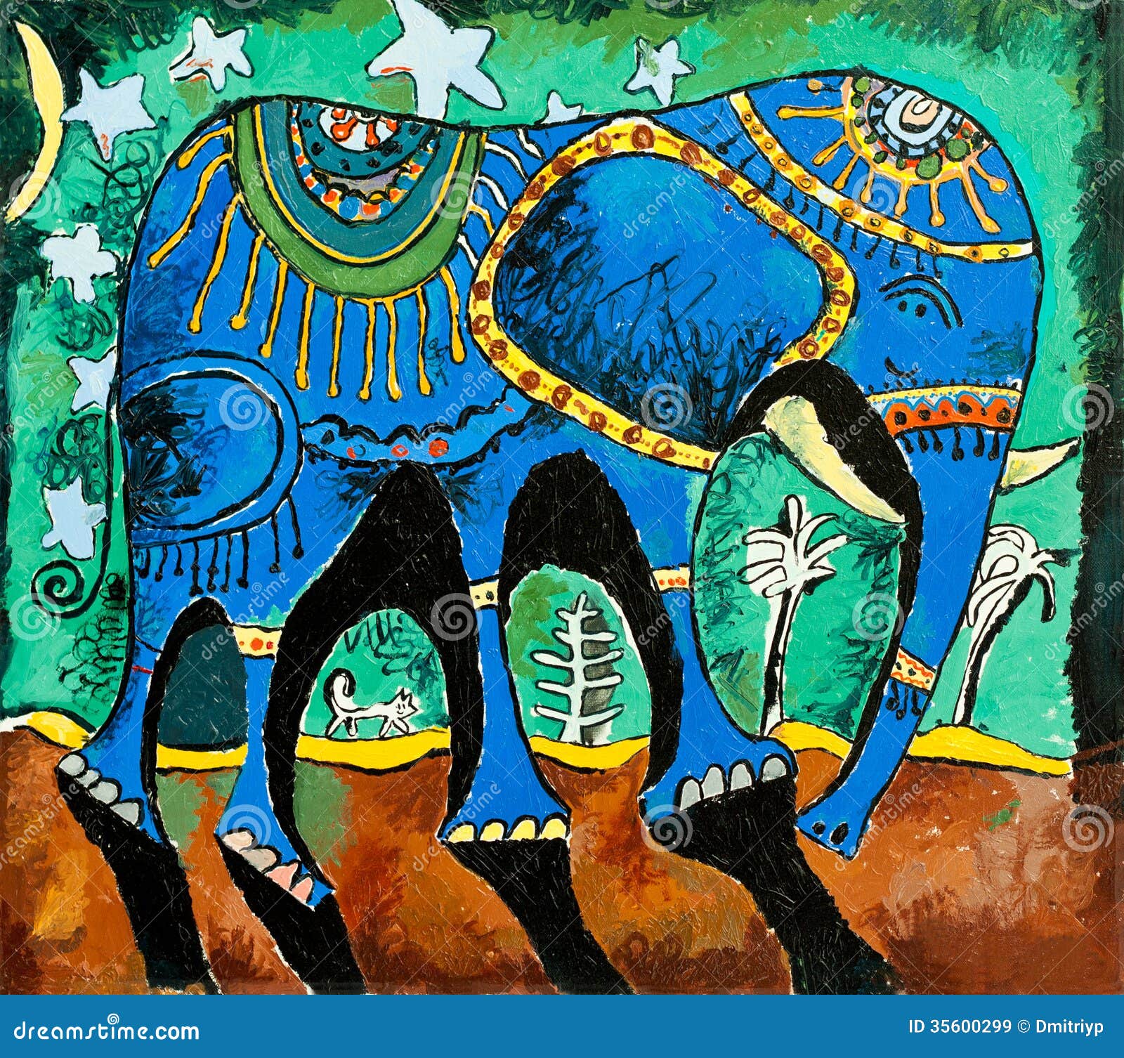 Elefante azul stock de ilustración. Ilustración de animales - 35600299