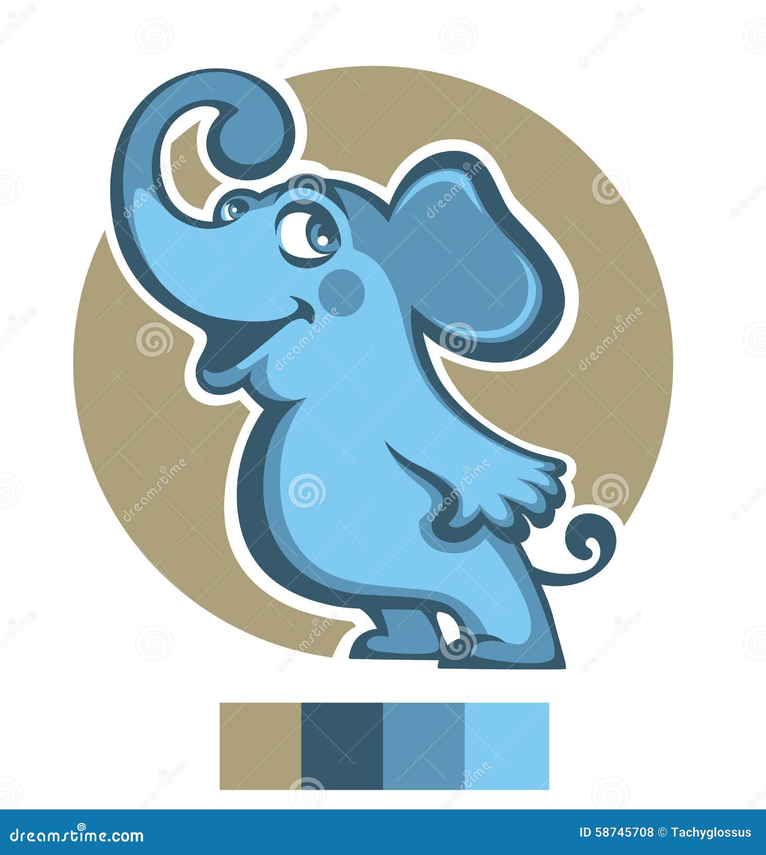 Elefante azul ilustración del vector. Ilustración de caracteres - 58745708