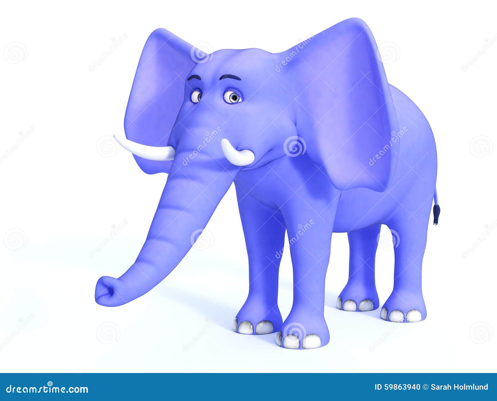 Elefante Bonito Azul De Toon Ilustração Stock - Ilustração de wildlife ...