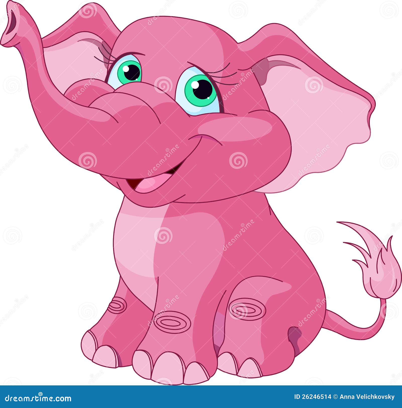 Elefante cor-de-rosa ilustração do vetor. Ilustração de divertimento ...