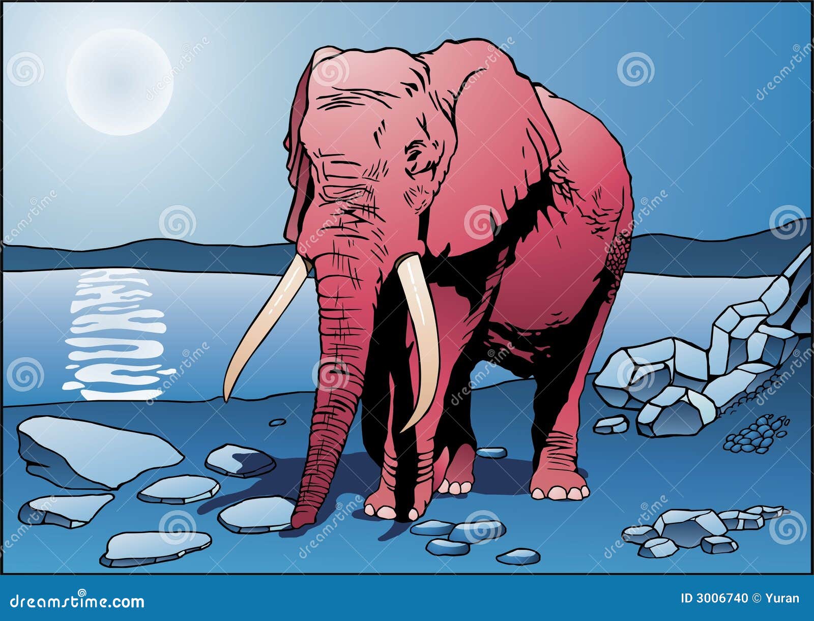 Elefante cor-de-rosa ilustração do vetor. Ilustração de arte - 3006740