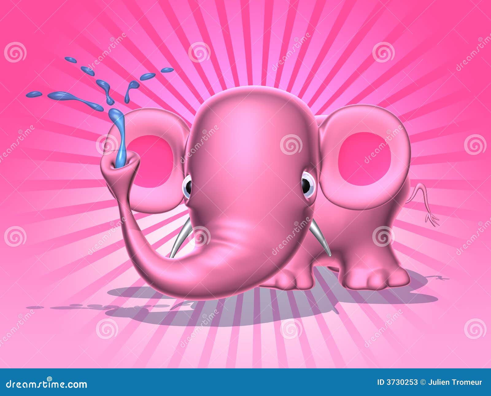 Elefante cor-de-rosa ilustração stock. Ilustração de orelhas - 3730253