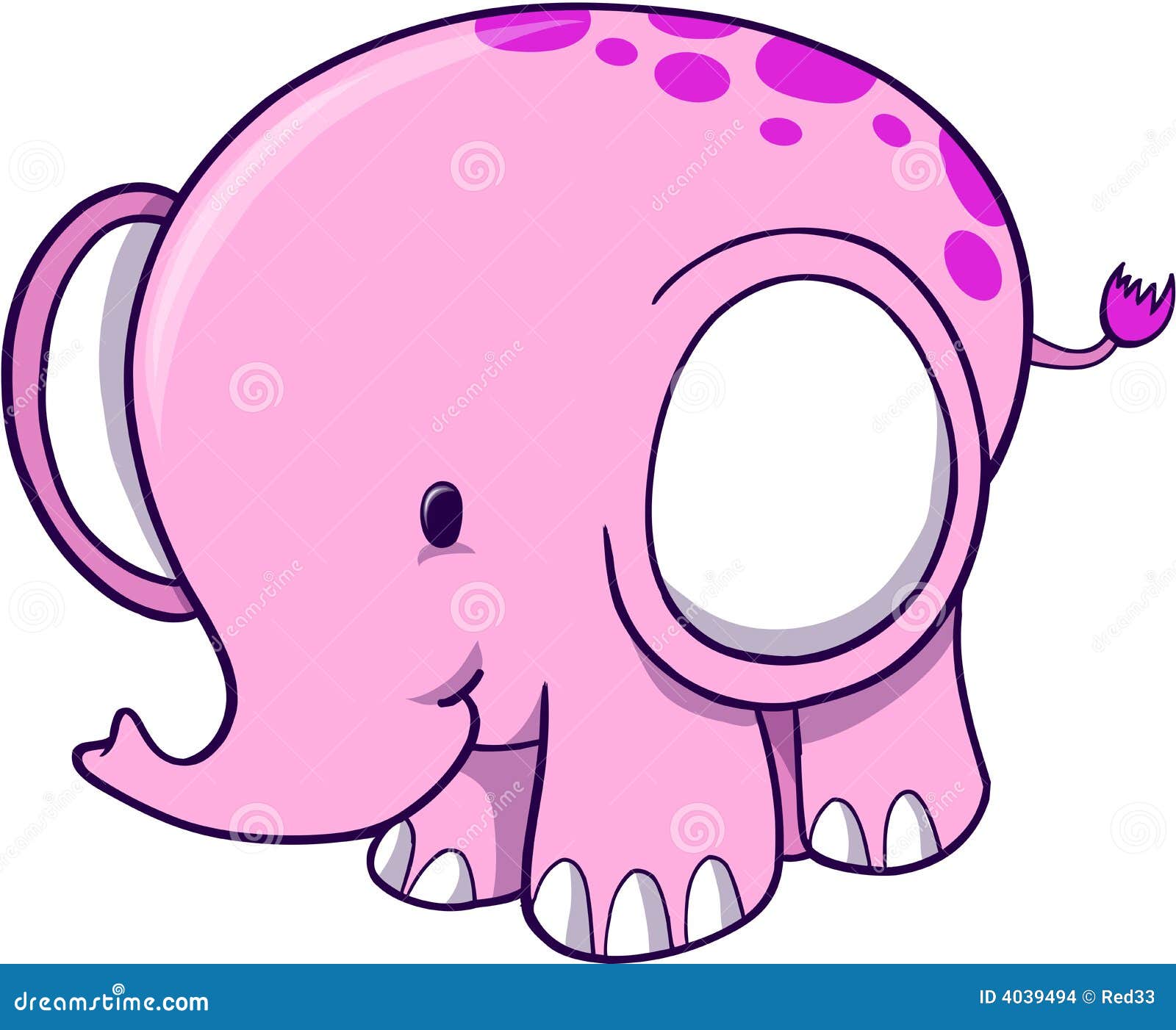 Elefante cor-de-rosa ilustração do vetor. Ilustração de tropical - 4039494