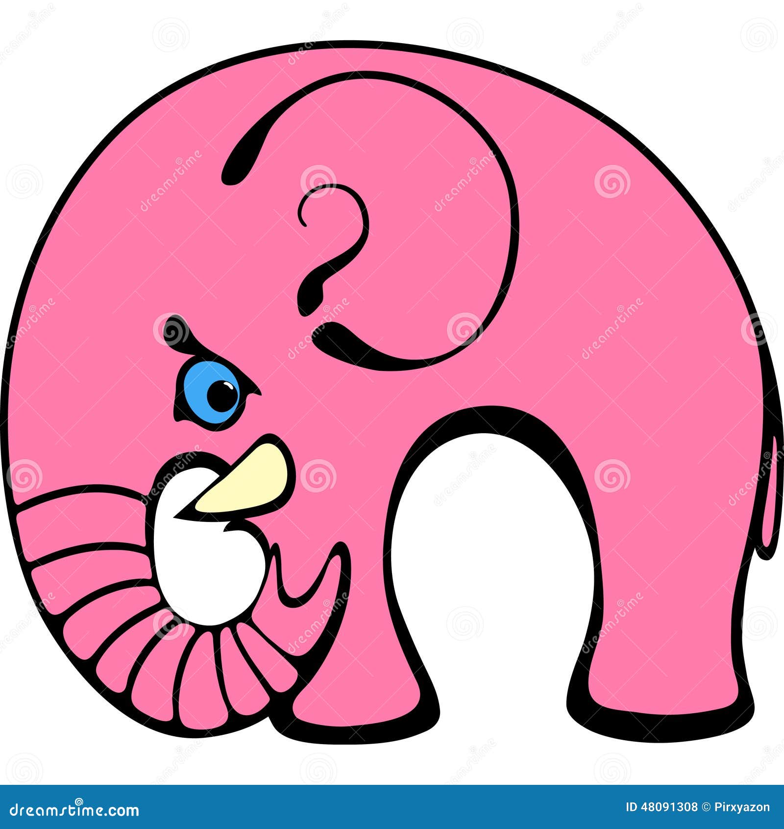 Elefante cor-de-rosa ilustração do vetor. Ilustração de gigante - 48091308