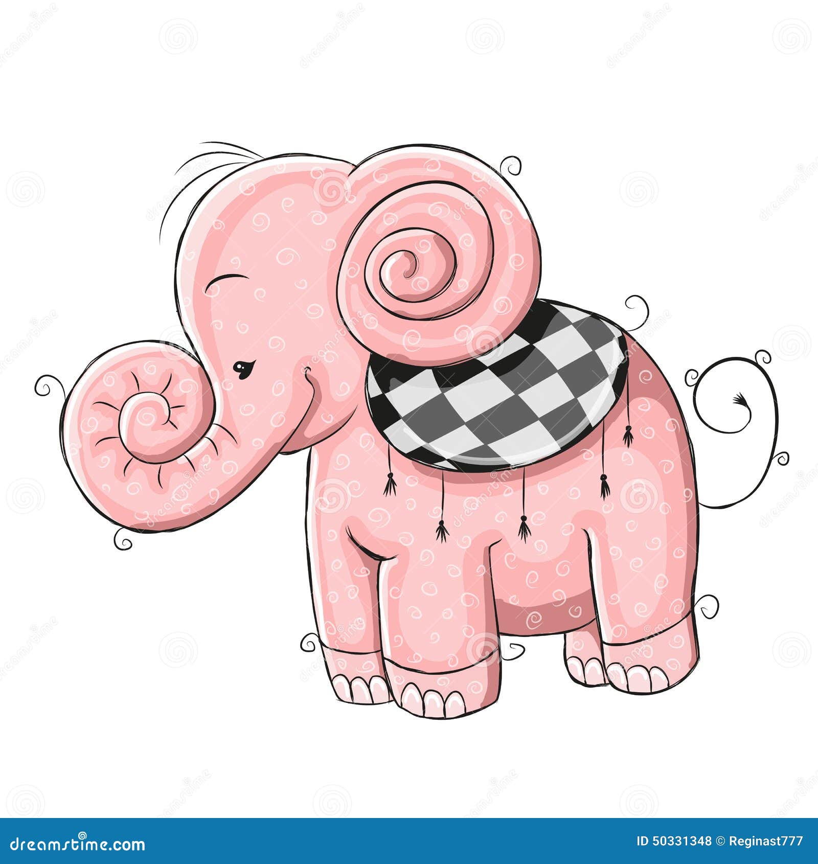 Elefante cor-de-rosa ilustração do vetor. Ilustração de turismo - 50331348