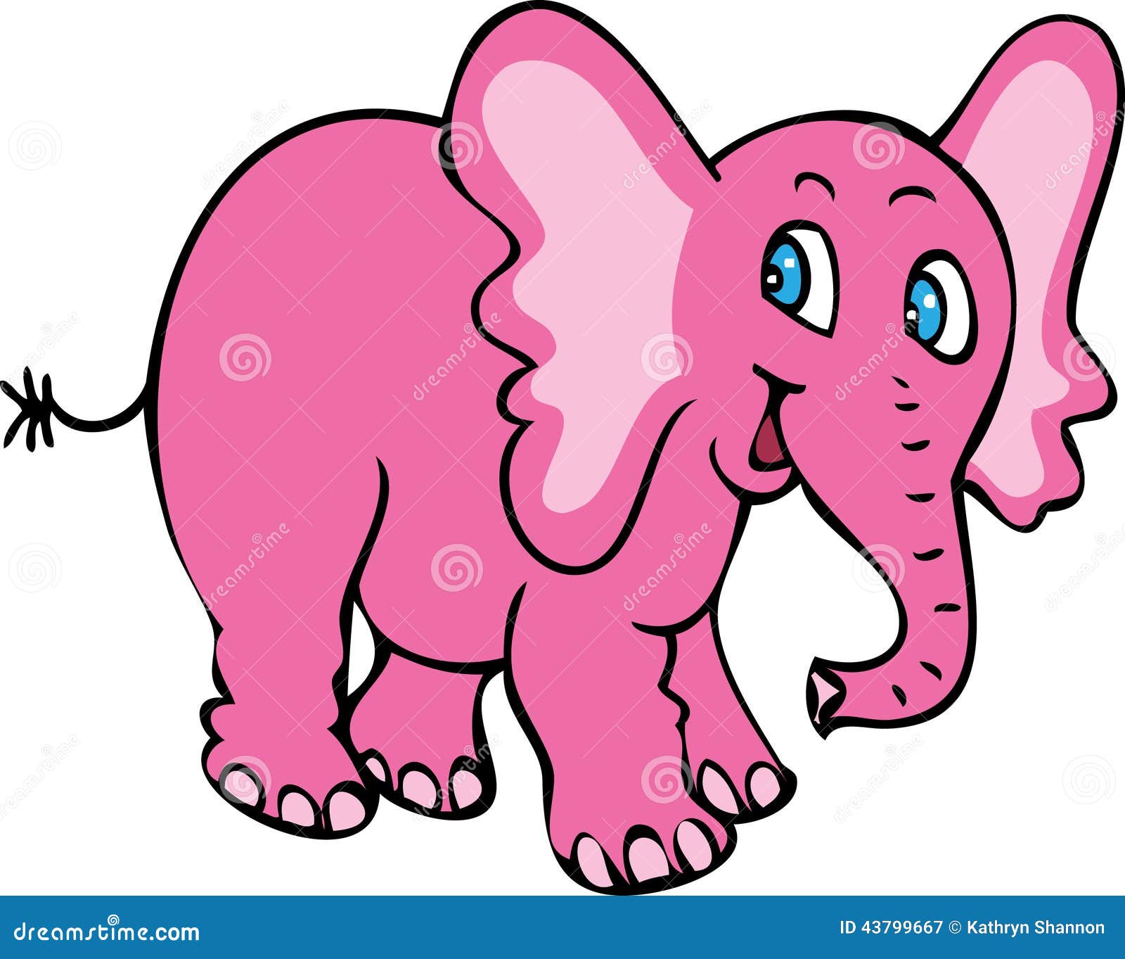 Elefante Cor-de-rosa De Sorriso Ilustração do Vetor - Ilustração de ...