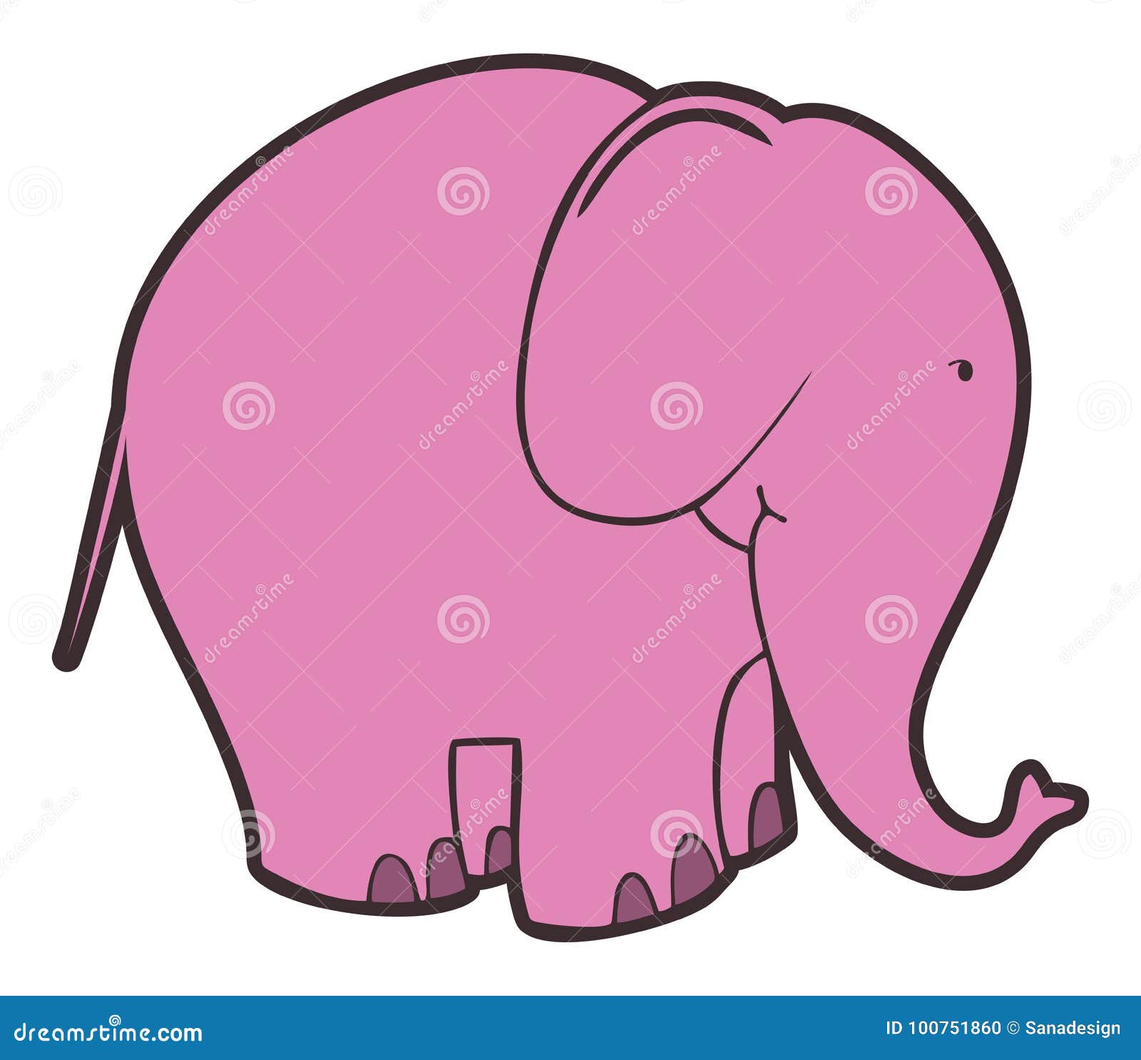 Elefante Cor-de-rosa Do Vetor Ilustração do Vetor - Ilustração de ...