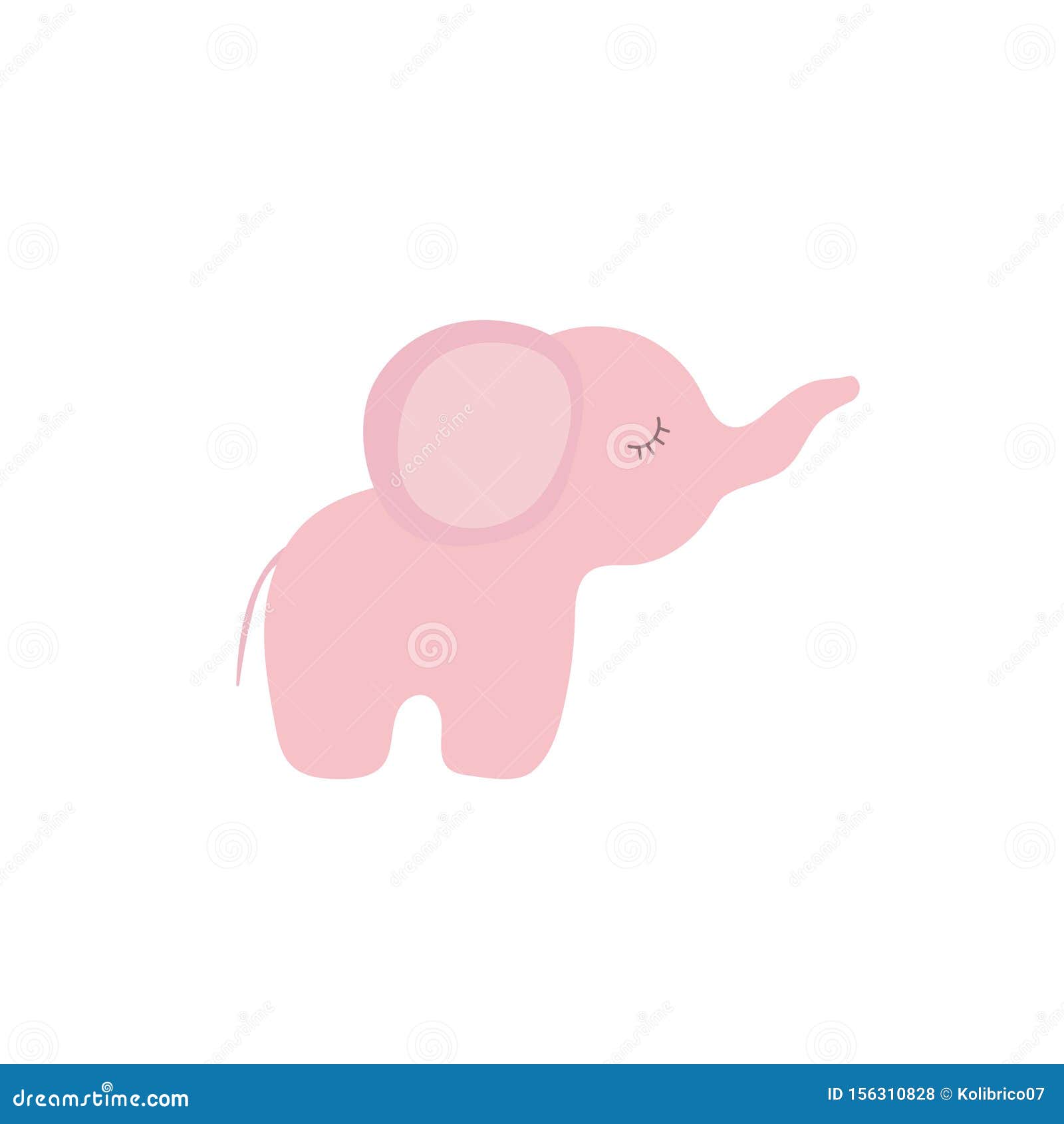 Elefante De Desenho Animado, Cor-de-rosa, Ilustração do Vetor ...