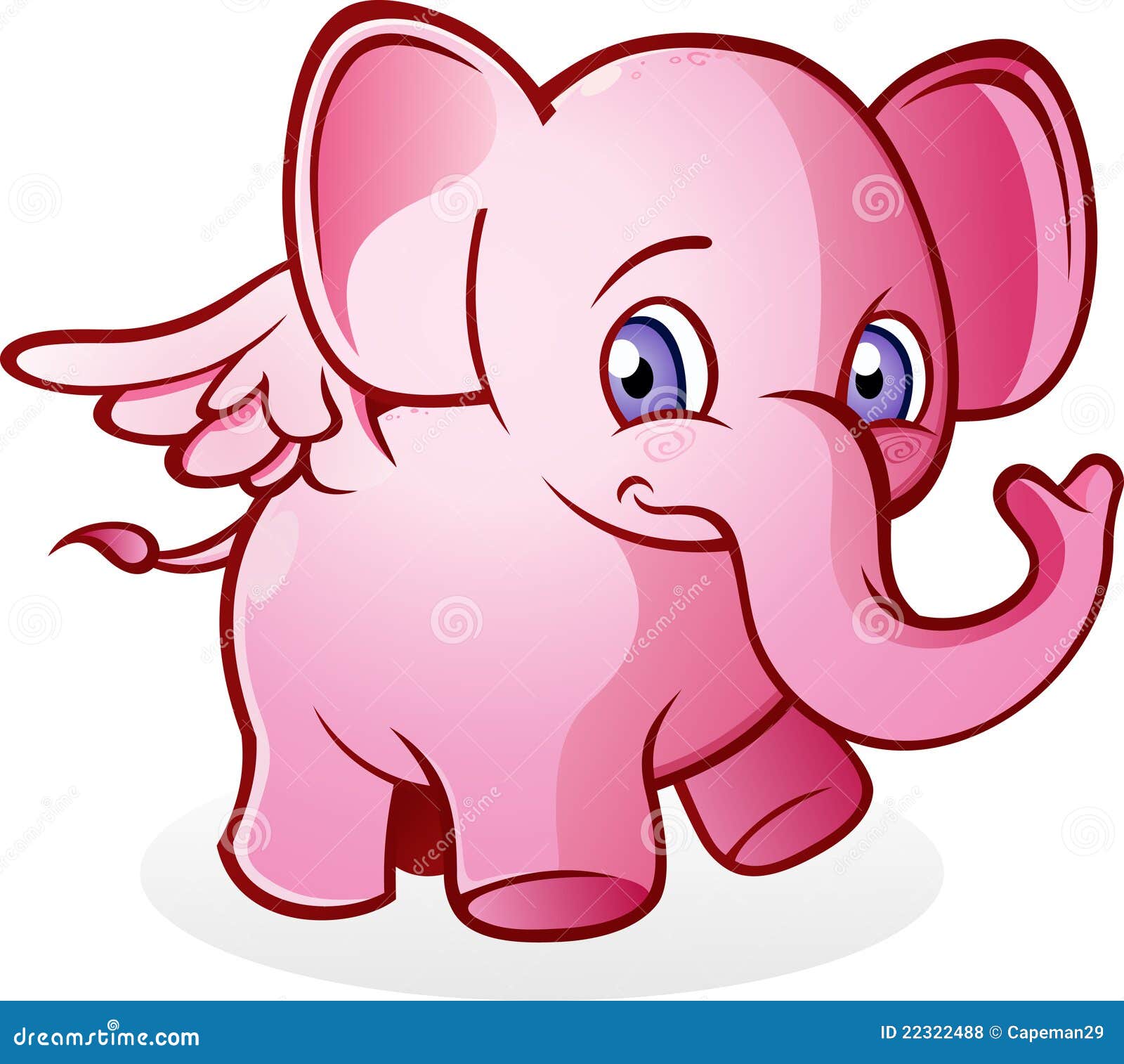 Elefante rosado que vuela ilustración del vector. Ilustración de rosa ...