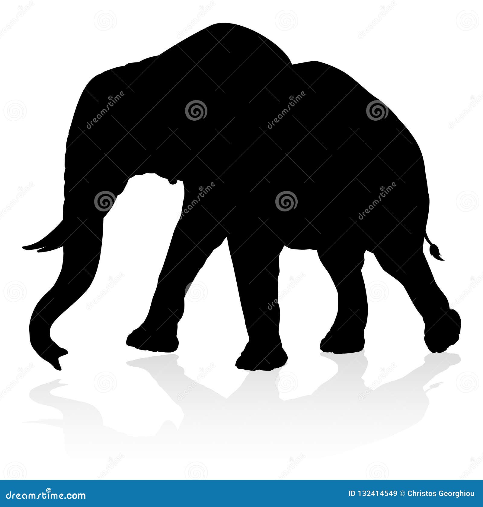 Elefante Safari Animal Silhouette Ilustración del Vector - Ilustración ...