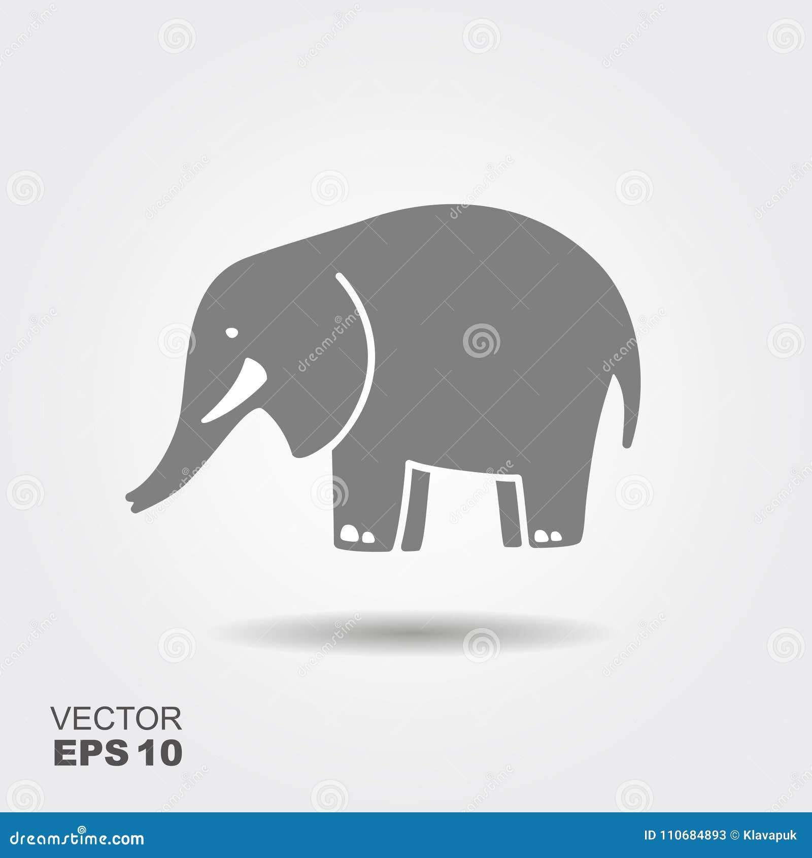 Elefante simple del icono ilustración del vector. Ilustración de forma ...