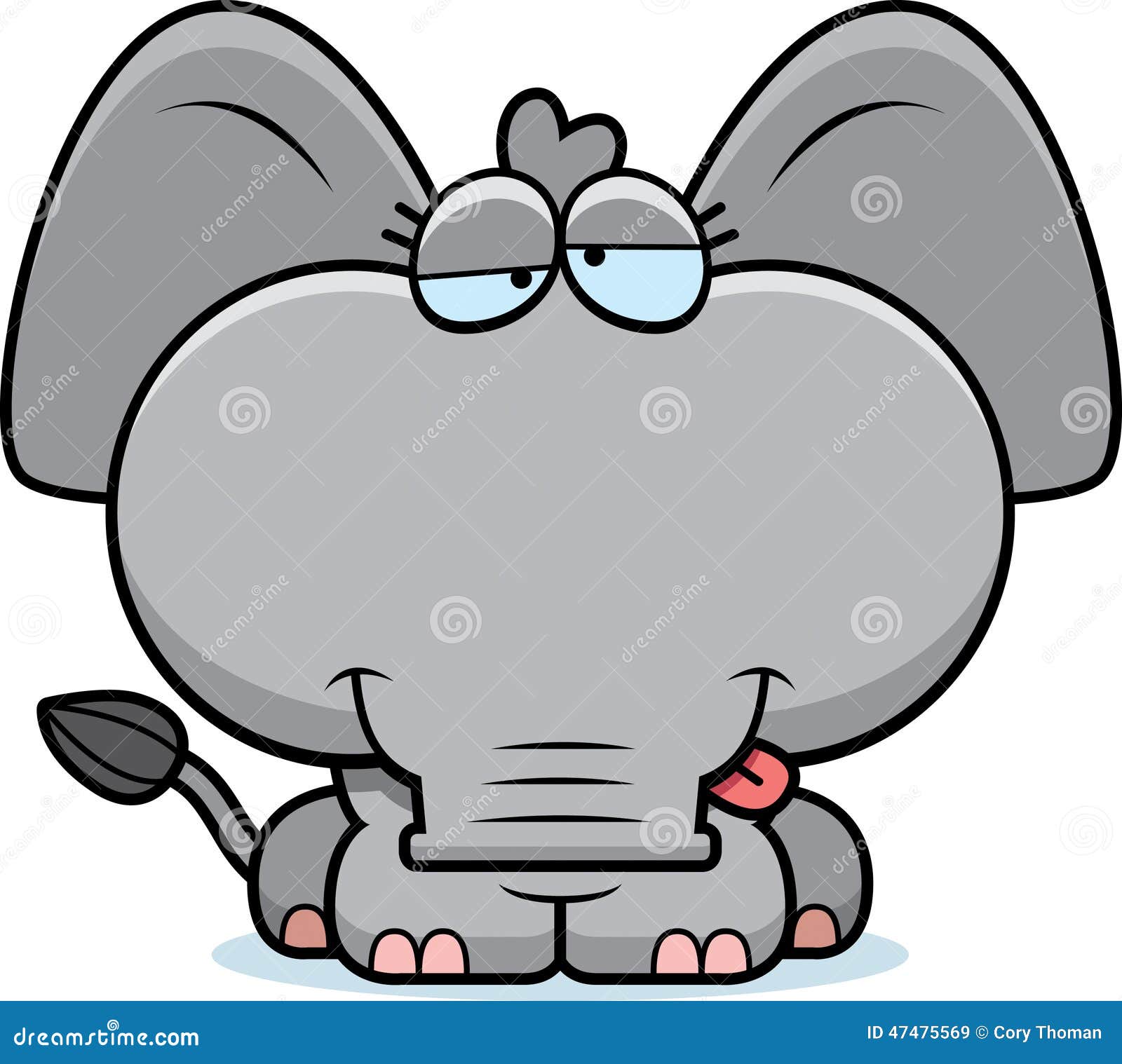 Elefante Torpe De La Historieta Ilustración del Vector - Ilustración de ...