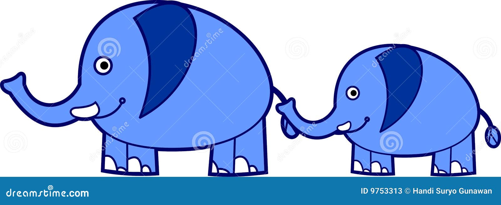 Elefantes azules lindos ilustración del vector. Ilustración de hoja ...