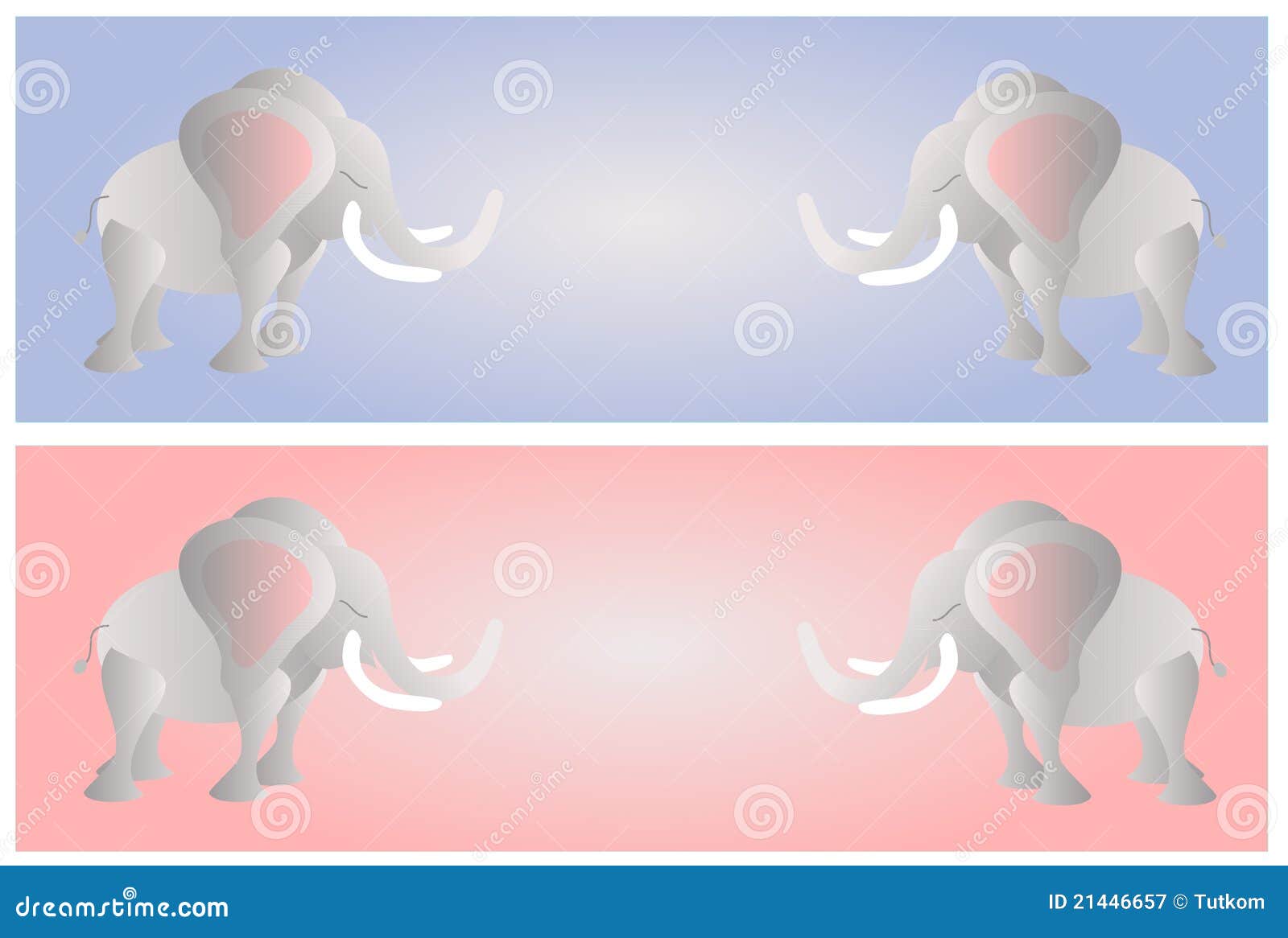 Elefantes No Fundo Cor-de-rosa E Azul Ilustração do Vetor - Ilustração ...