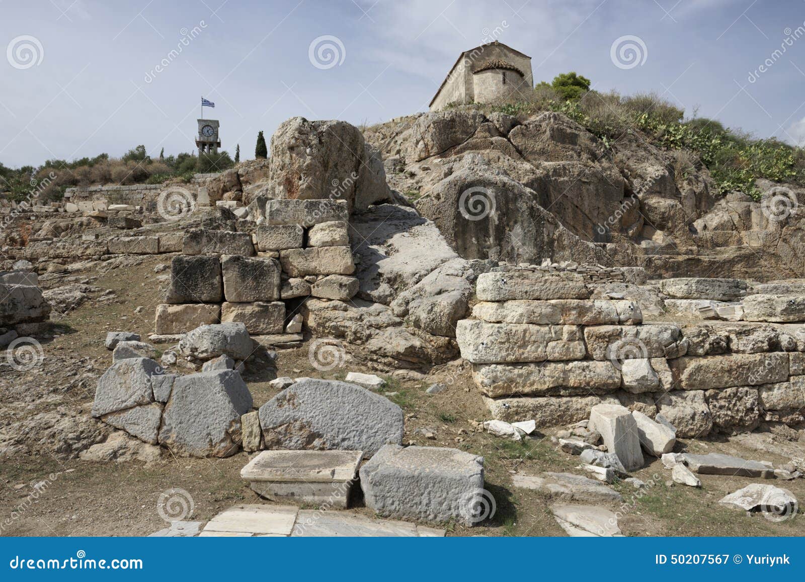 Elefsina, Archaeological Site Stock Image - Image of medallion, clouds ...