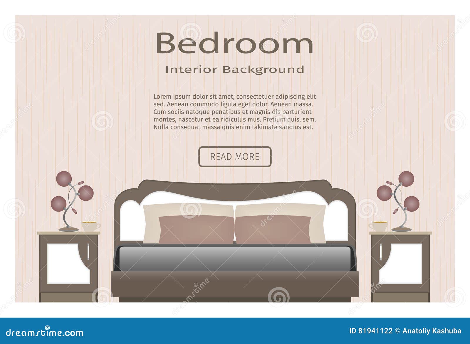 Elegance Bedroom Interior Banner for You Design. Stock Vector ...