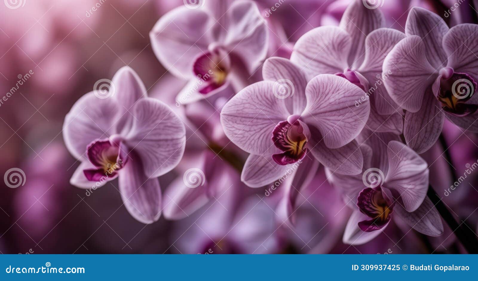 Elegance in Bloom - a Close-up of Delicate Orchids Stock Illustration ...