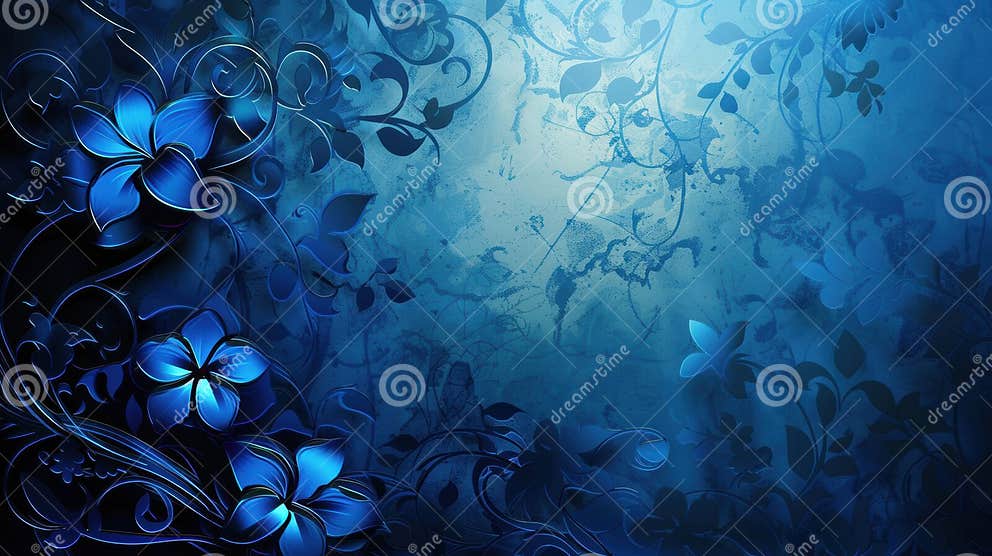 Elegance in Blue. Intricate Wallpaper Design Stock Illustration ...