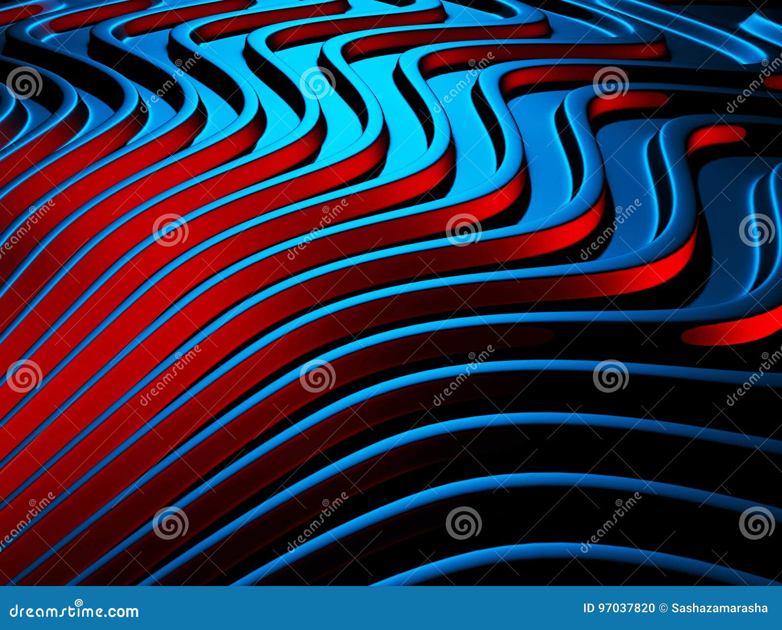 Elegance Blue Red Wave Stripe Wall Background Stock Illustration ...