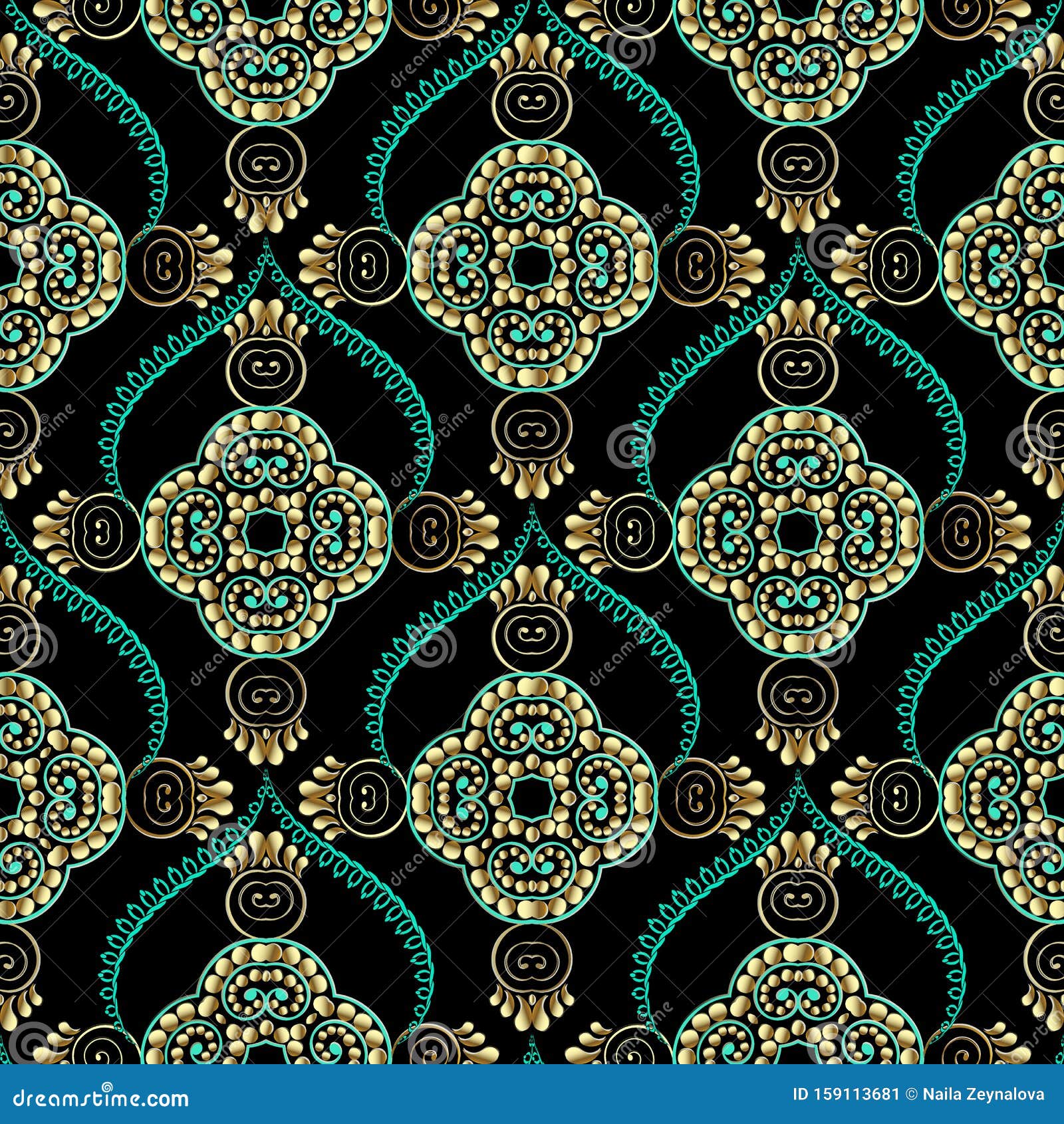 Elegance Floral Arabesque Vector Seamless Pattern. Ornamental Arabic ...