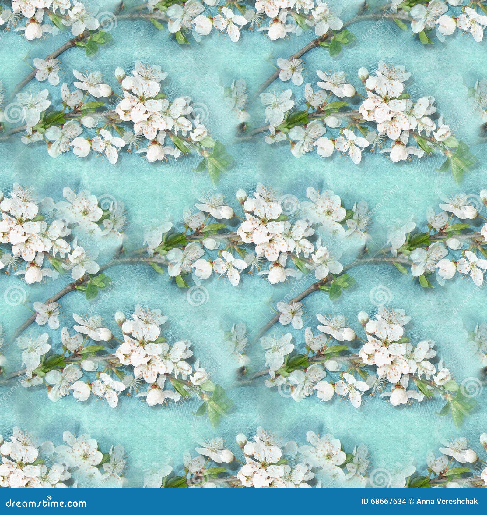 Elegance Floral Seamless Pattern. Blossoming Apple-tree Branches ...