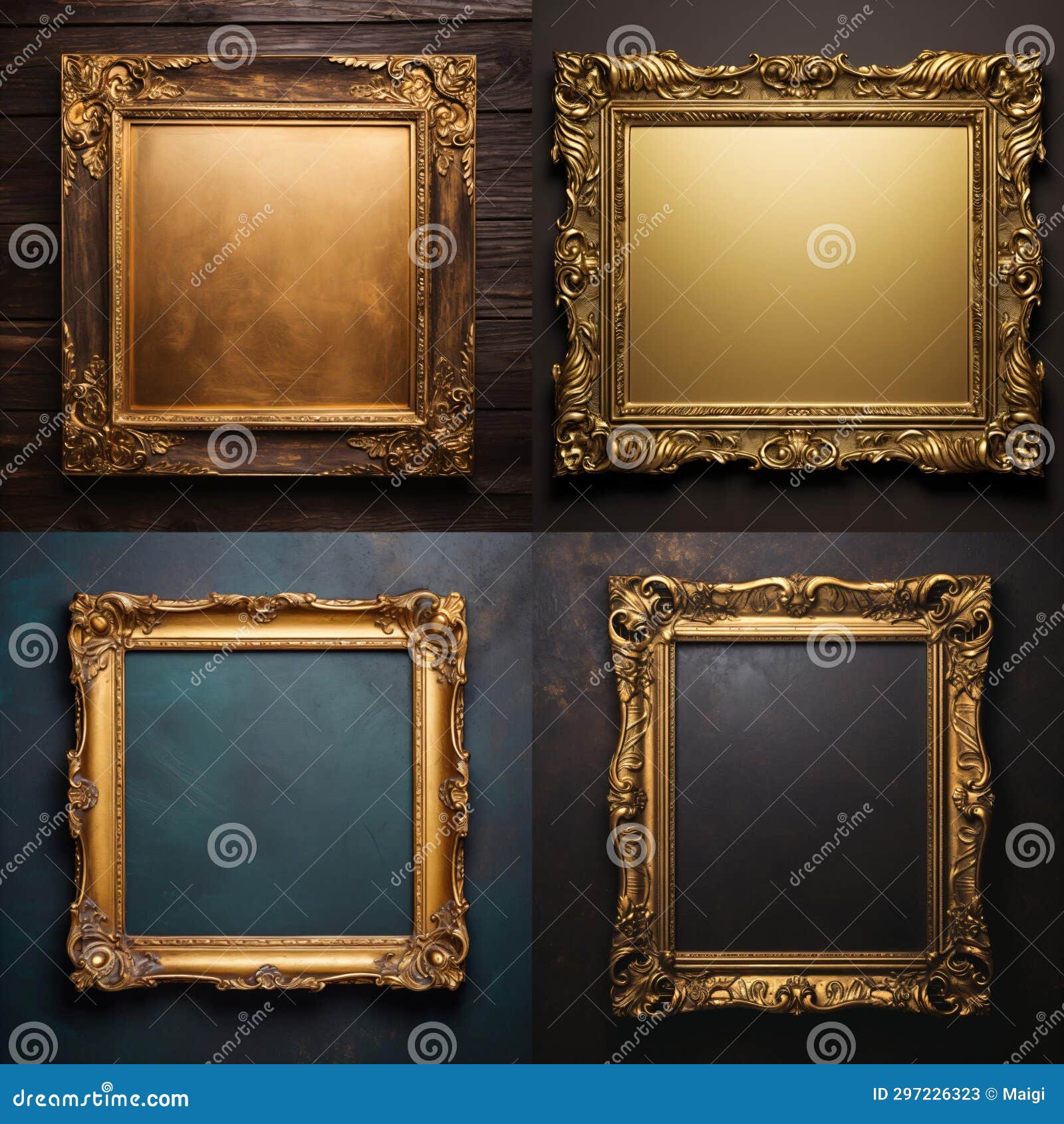 Elegance in Frames - a Glimpse of Timeless Opulence with Four Empty ...