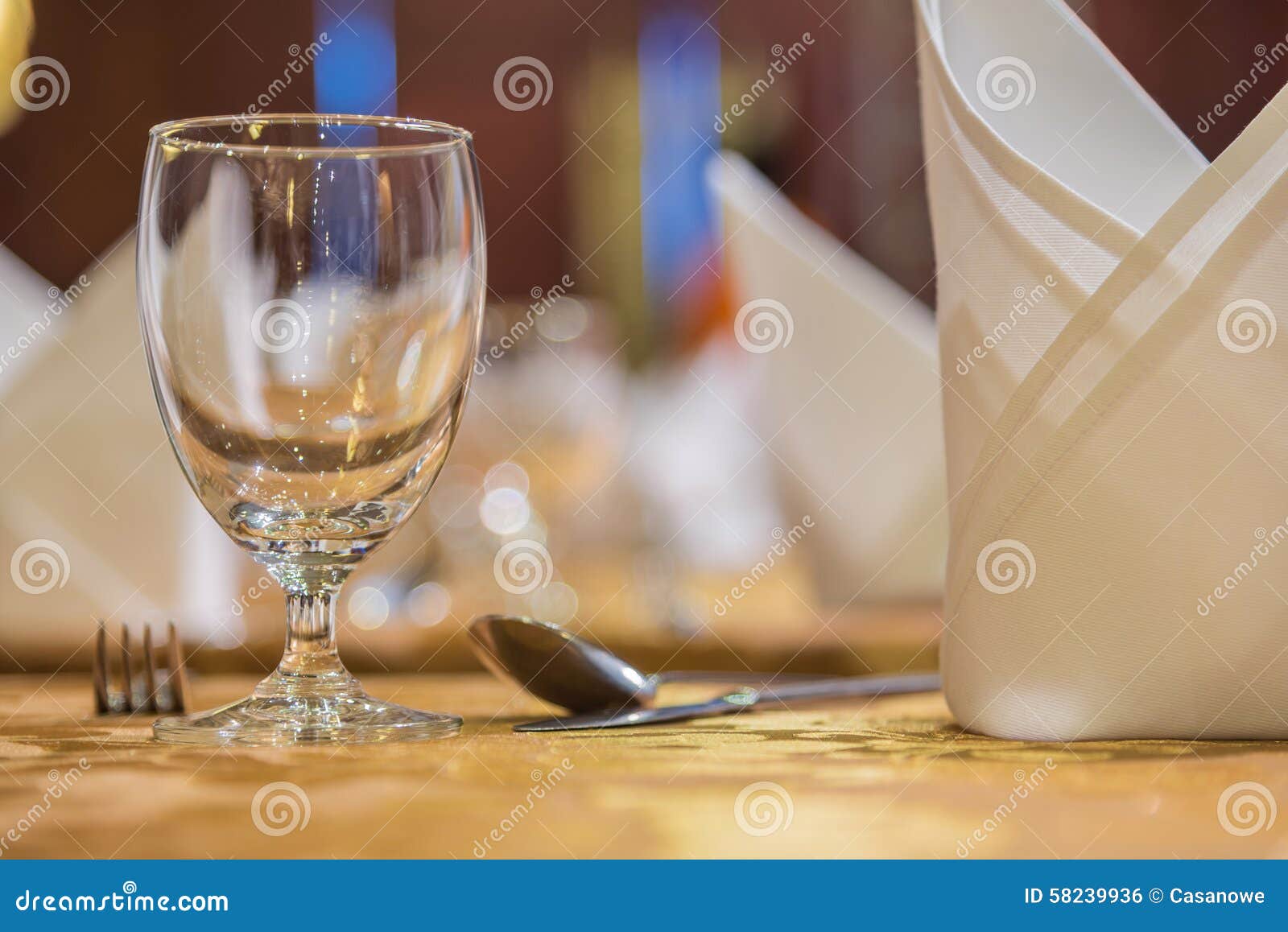 Elegance of Glasses on Table Set Up for Dinning Room Stock Photo ...