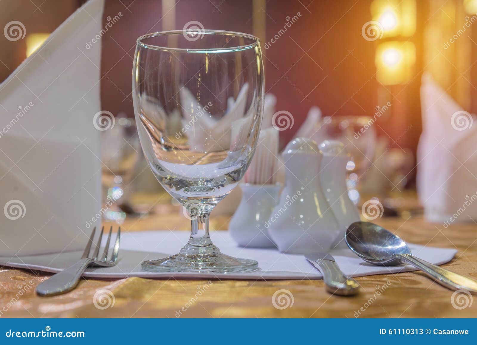 Elegance of Glasses on Table Set Up for Dinning Room Stock Image ...