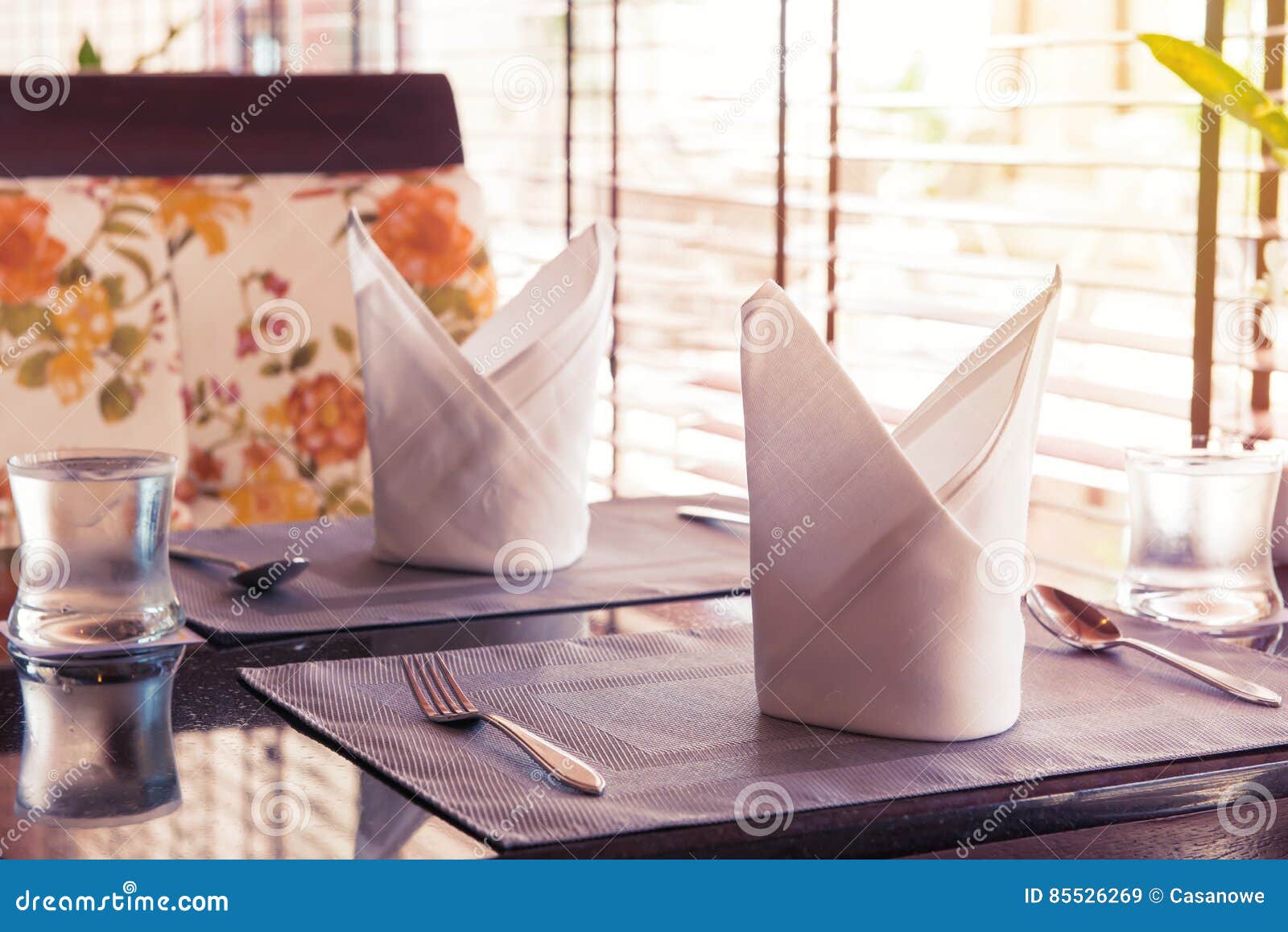 Elegance of Glasses on Table Set Up for Dinning Room Stock Image ...