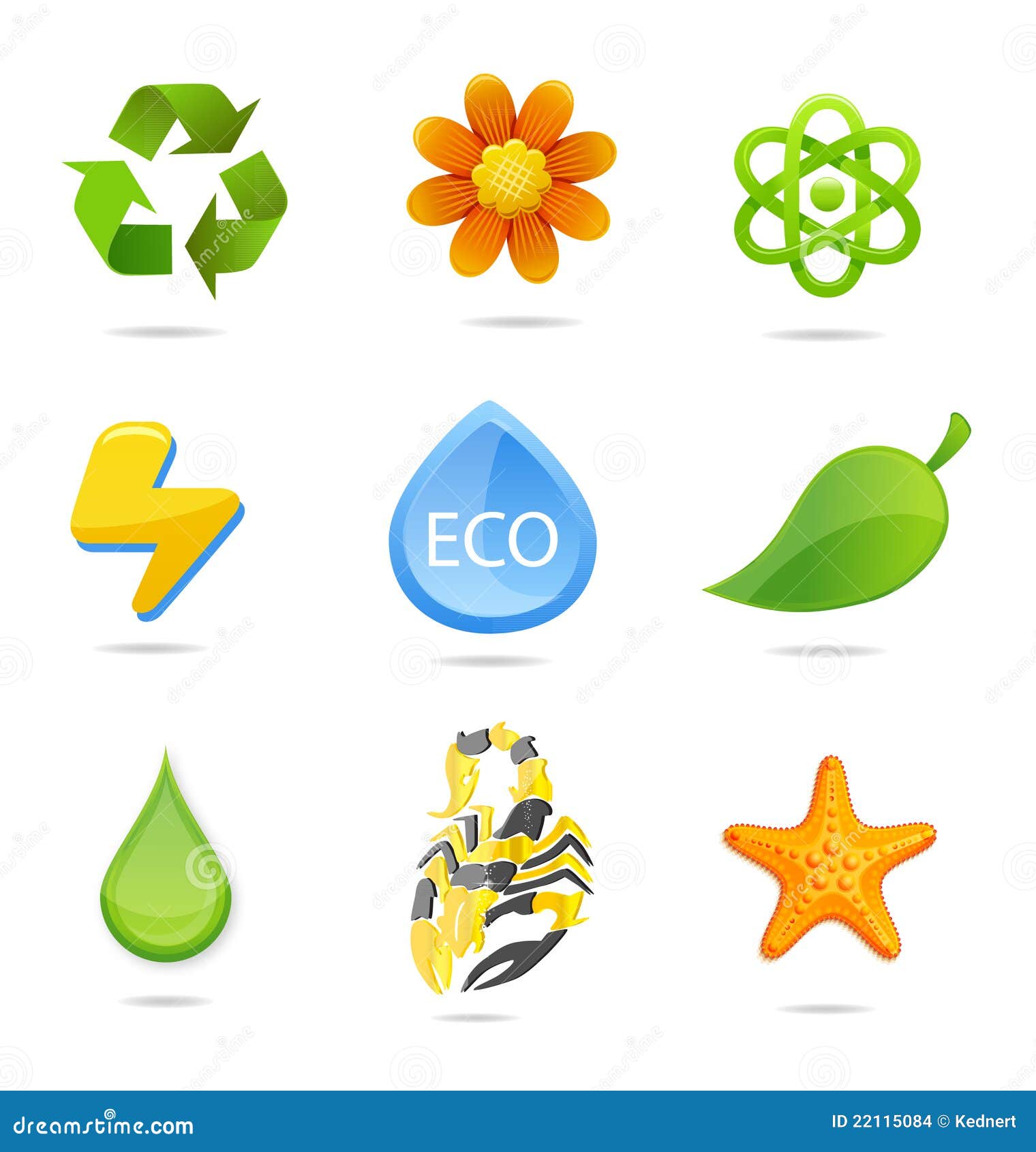 Elegance and Green Nature Symbols Set Stock Illustration - Illustration ...