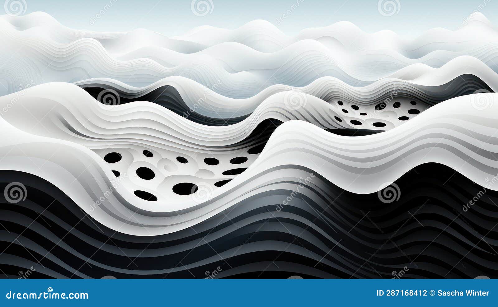 Elegance in Halftone: Monochrome Waves Stock Photo - Image of waves ...