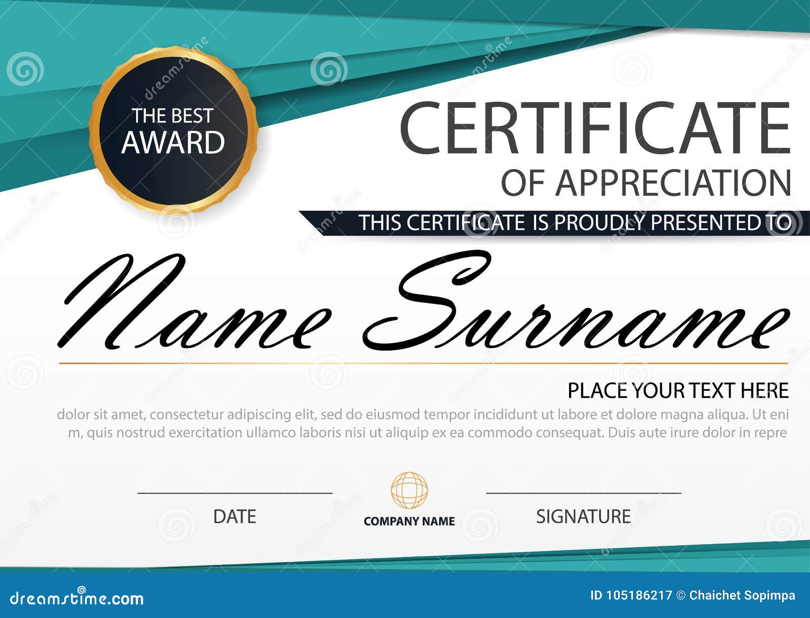 Set Horizontal Certificate Template With Diagonal Angle Lines And ...