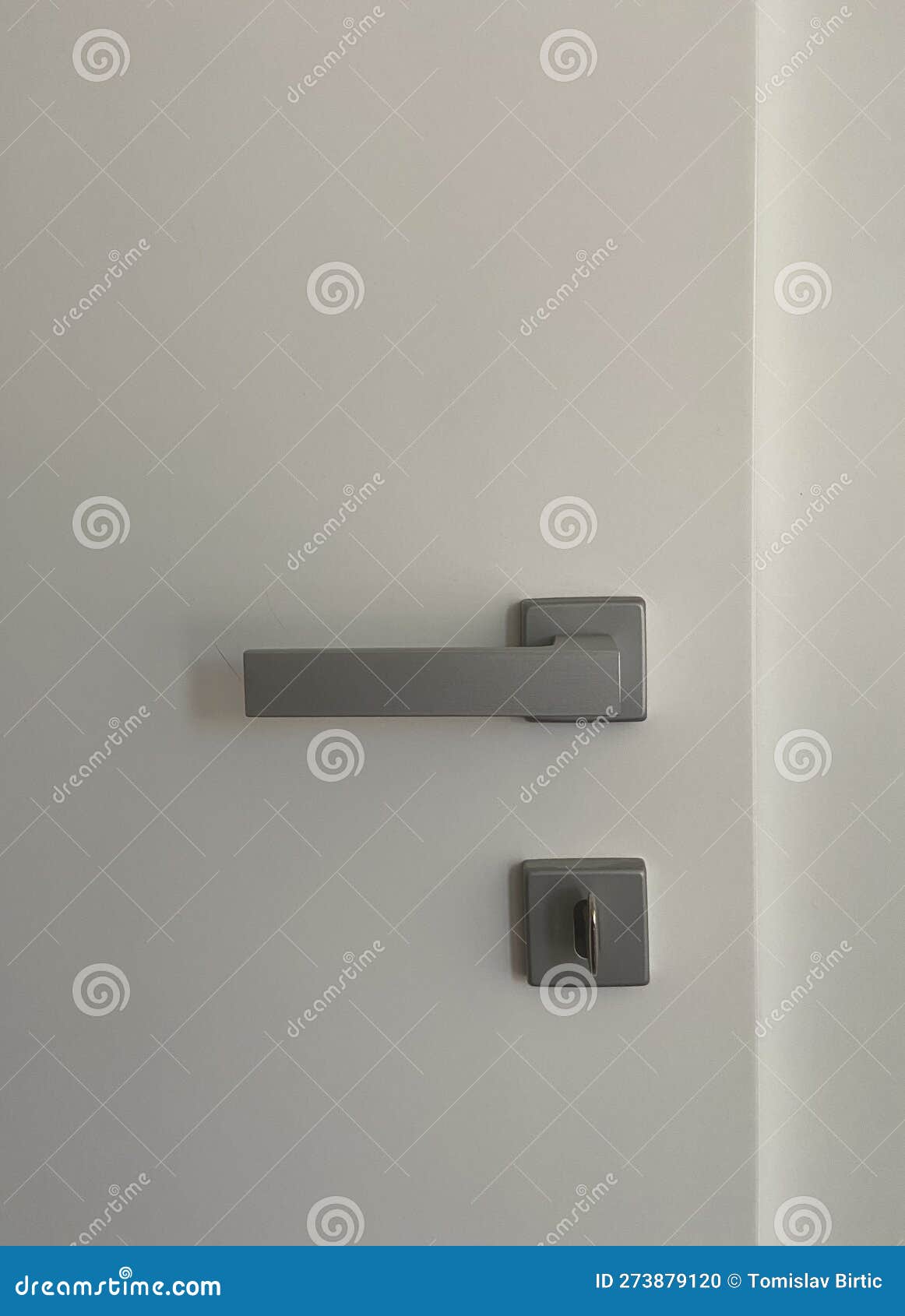 Grey Door Handle Lock and Little Key Stock Photo - Image of grey ...